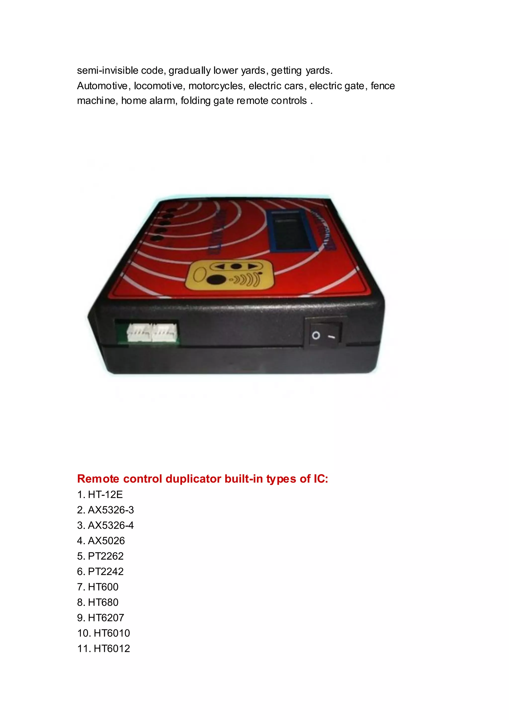 Newly master counter remote control copier | PDF