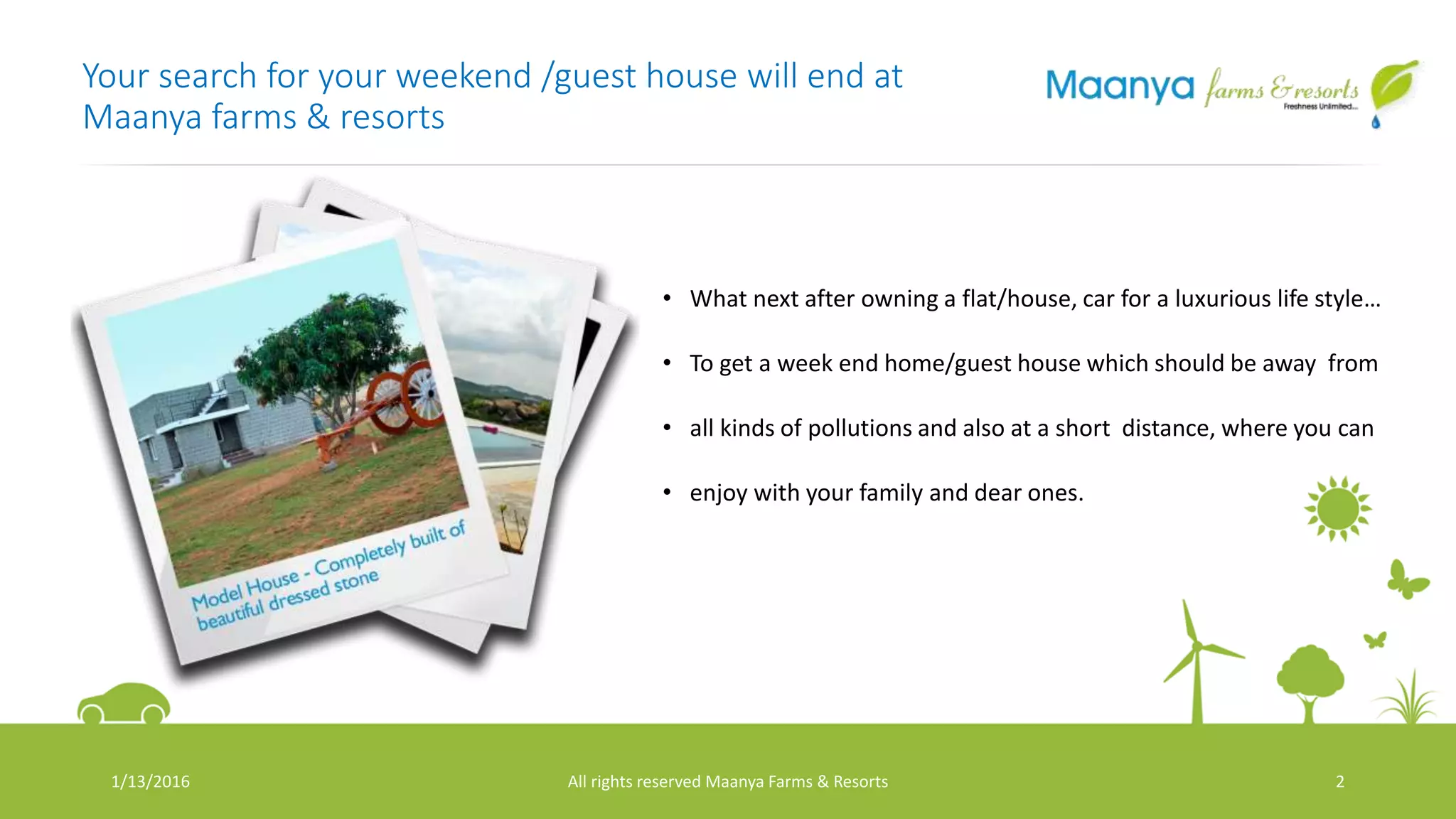 maanya farms and resorts | PPTX