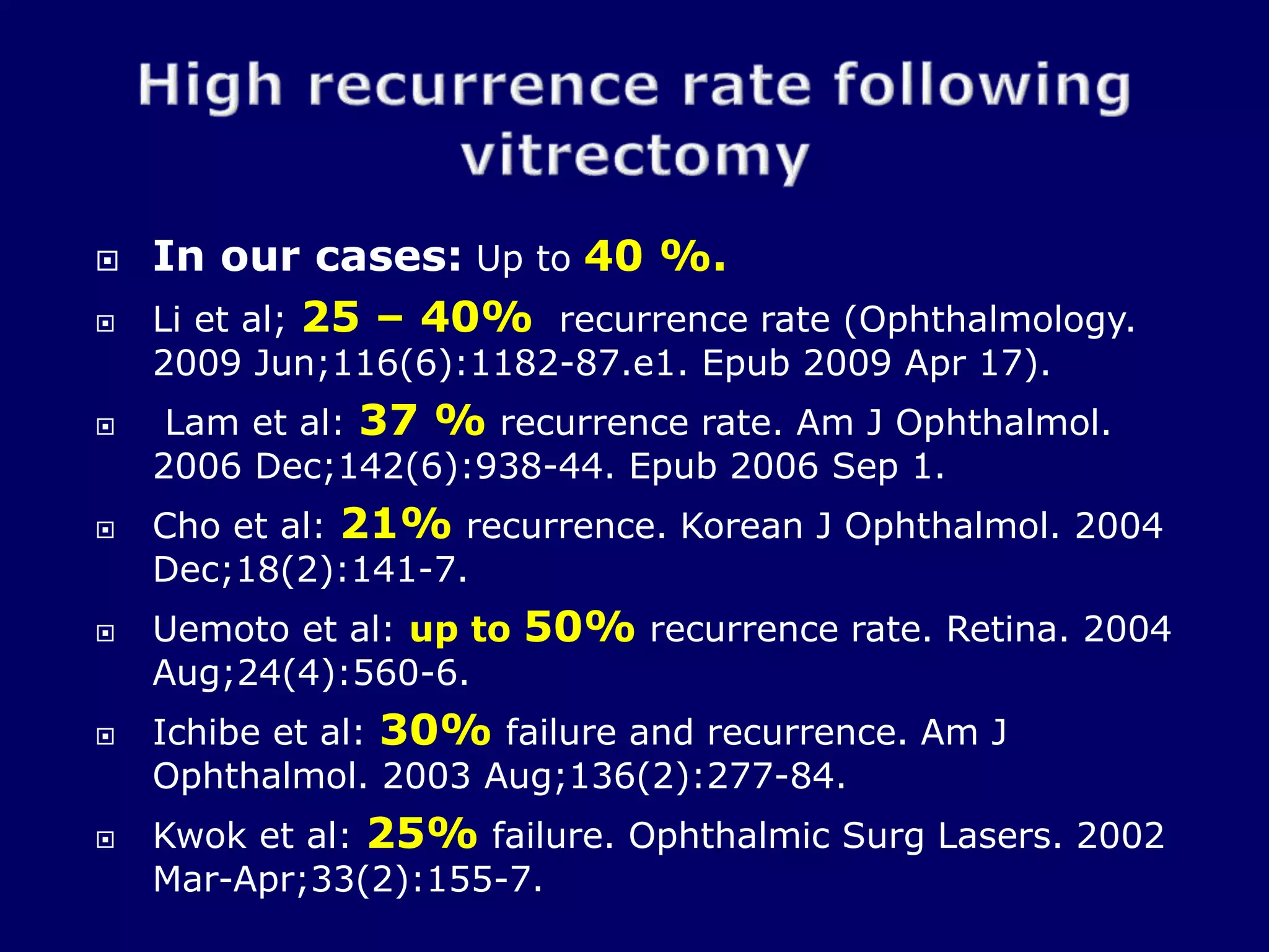 THE MANAGEMENT OF MYOPIC MACULAR HOLE RETINAL DETACHMENT | PPT