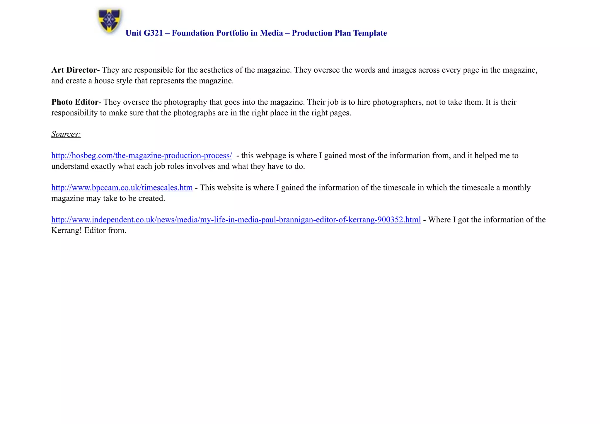 New magazine production plan template | PDF