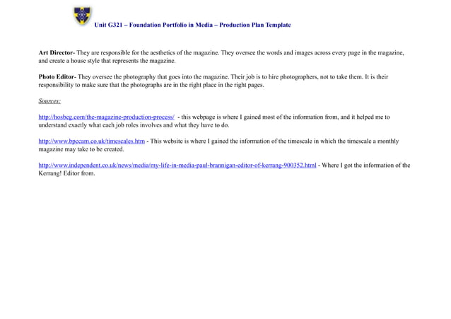 New magazine production plan template | PDF | Desktop Publishing ...