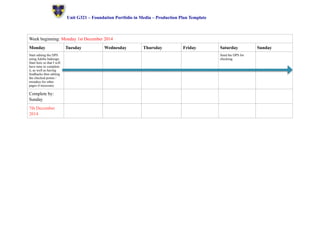 New magazine production plan template | PDF