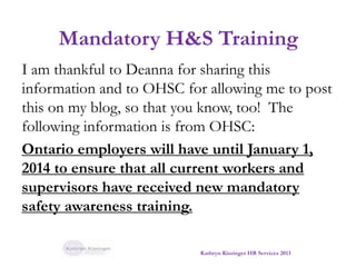 New!! Mandatory Health & Safety Training | PPT