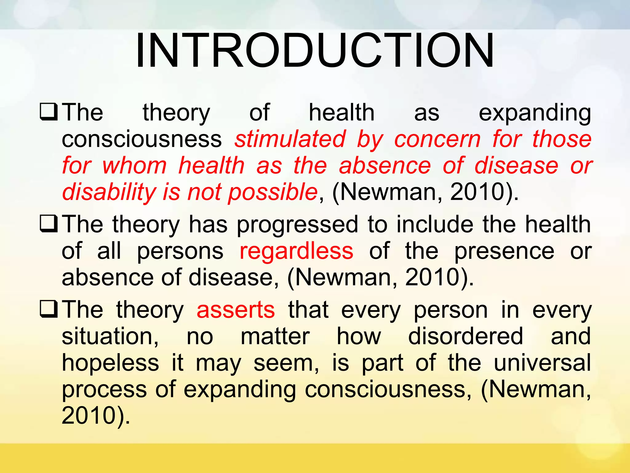 Newman’s theory of health as expanding consciousness | PPTX