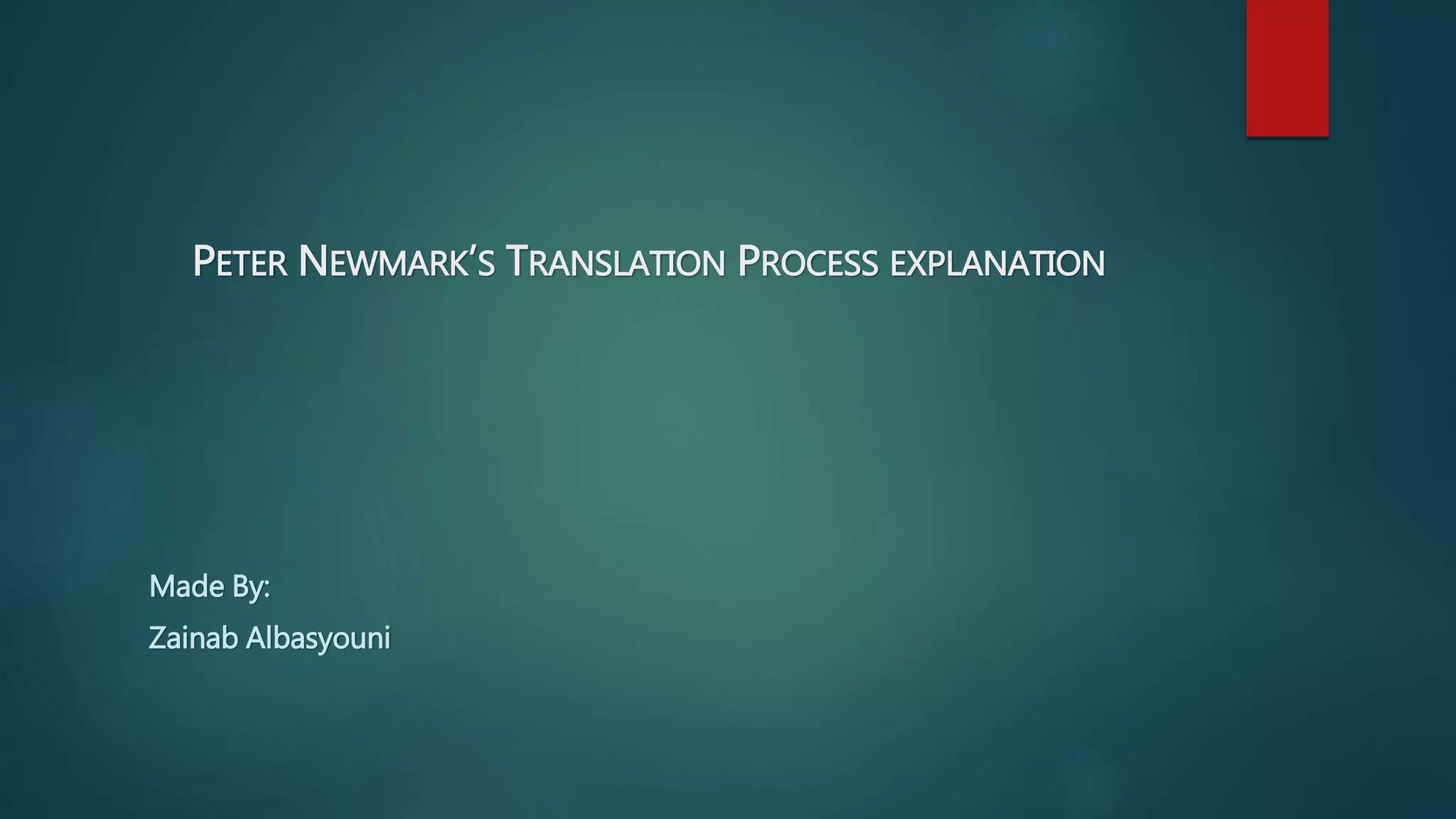 Peter Newmark translation theory | PPSX