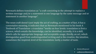 Peter Newmark translation theory | PPSX