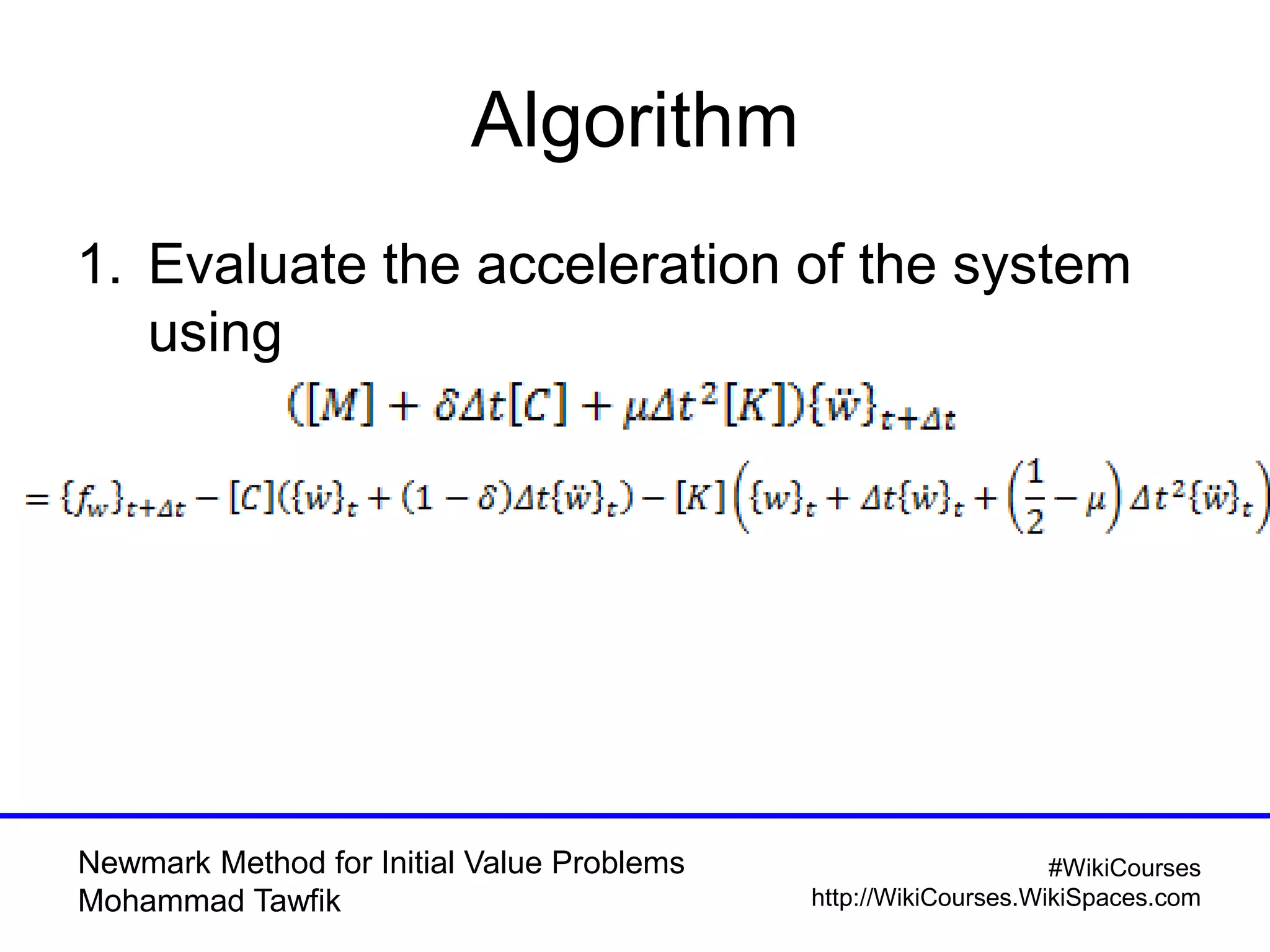 Newmark Time Integration | PDF | Physics | Science