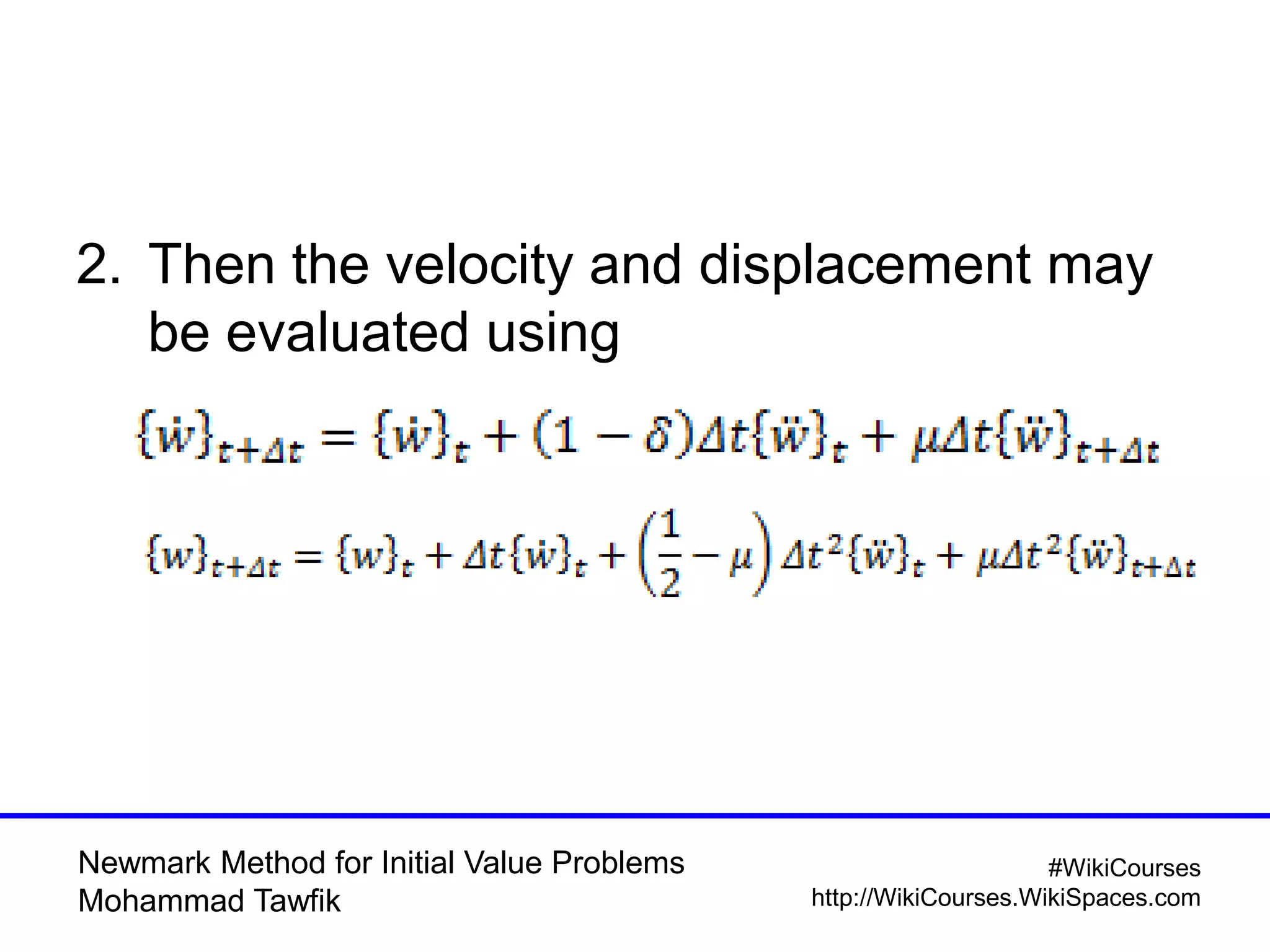 Newmark Time Integration | PDF | Physics | Science