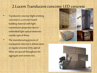 New materials used in building industry | PPT