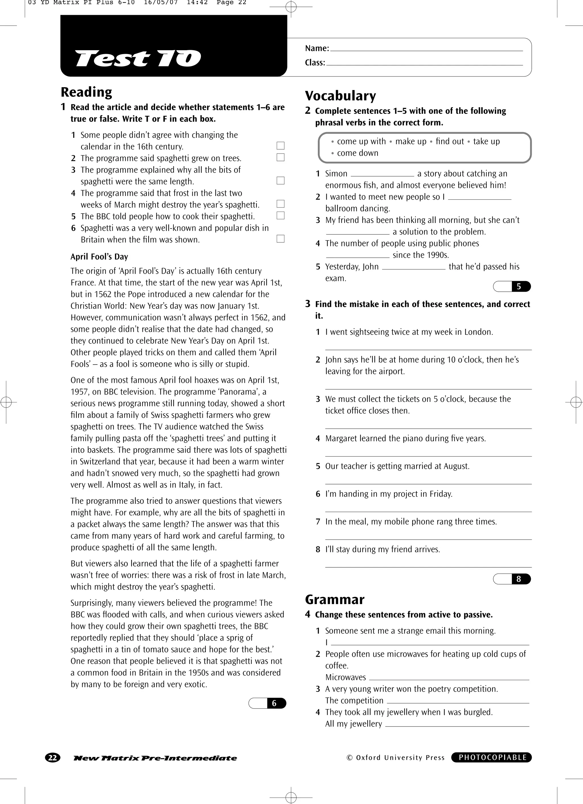 - New Matrix Pre-Intermediate Tests.pdf