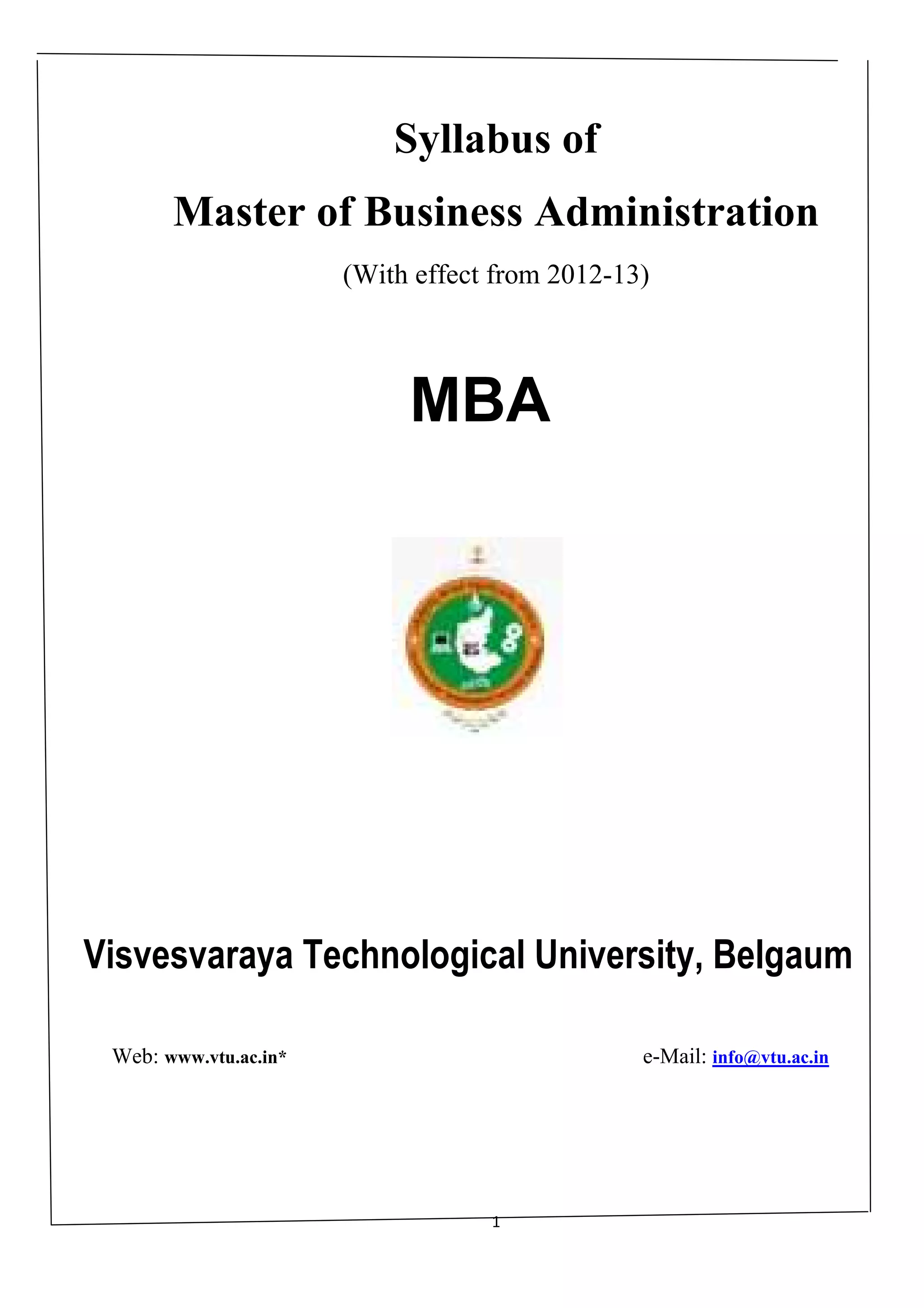 New mba syllabus | PDF
