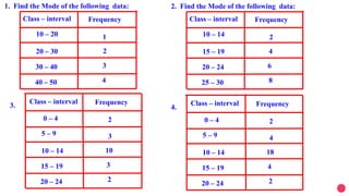 CLASS 10 MEAN MEDIAN MODE | PPTX