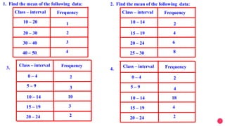 CLASS 10 MEAN MEDIAN MODE | PPTX