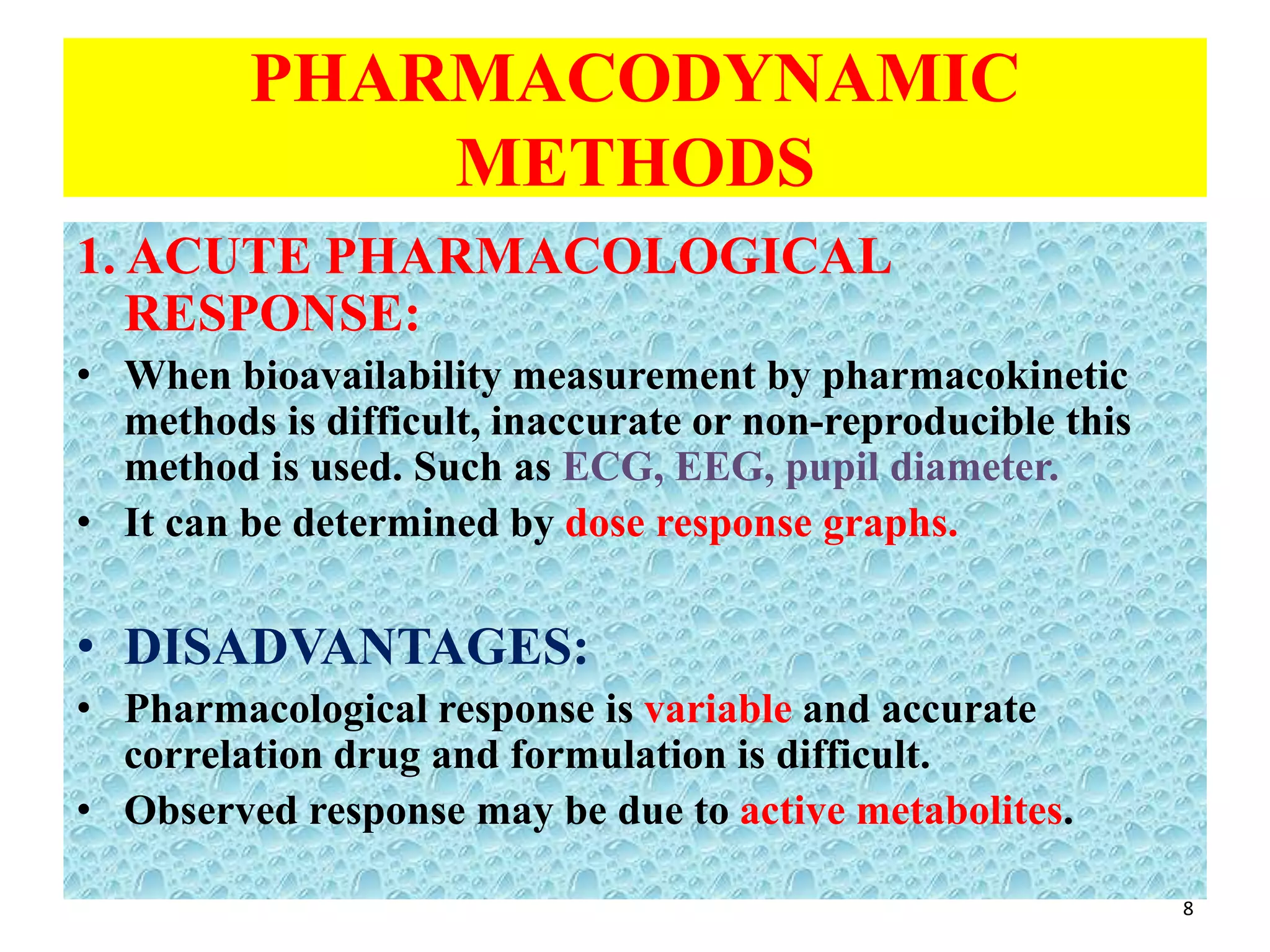 Measurements of bioavailability | PPTX
