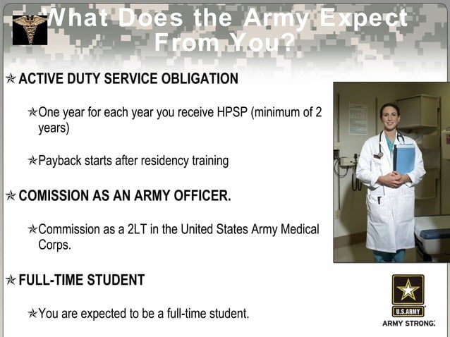 Army Medical HPSP | PPT | Student Financial Aid | Financial Assistance