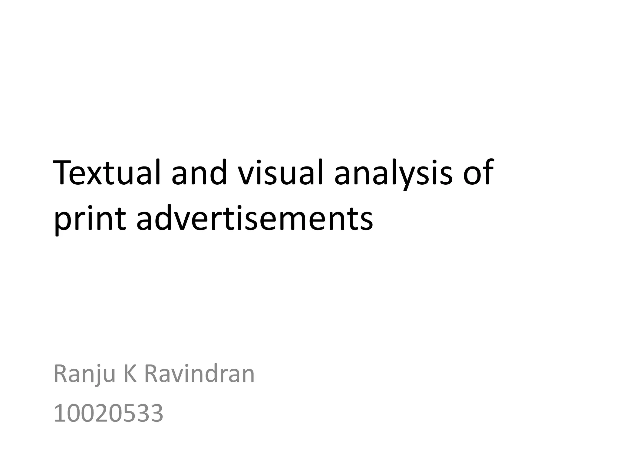 New media studies_Analysing print advertisements | PPT