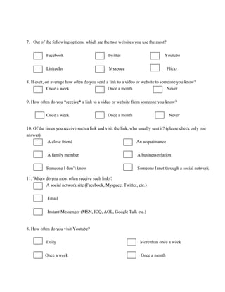 New Media survey questionnaire | DOC
