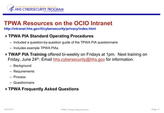 Third Party Websites and Applications - Kris O'Neil (HHS Cybersecurity ...