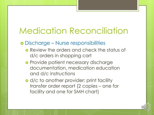 Medication Reconciliation Education | PPTX