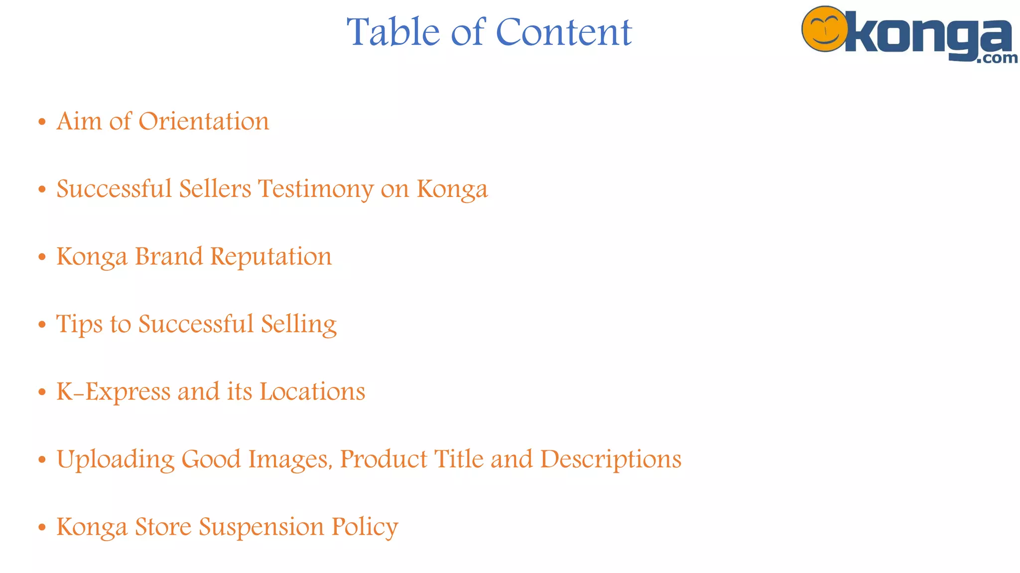 New Merchant Orientation on Konga Mall | PPT