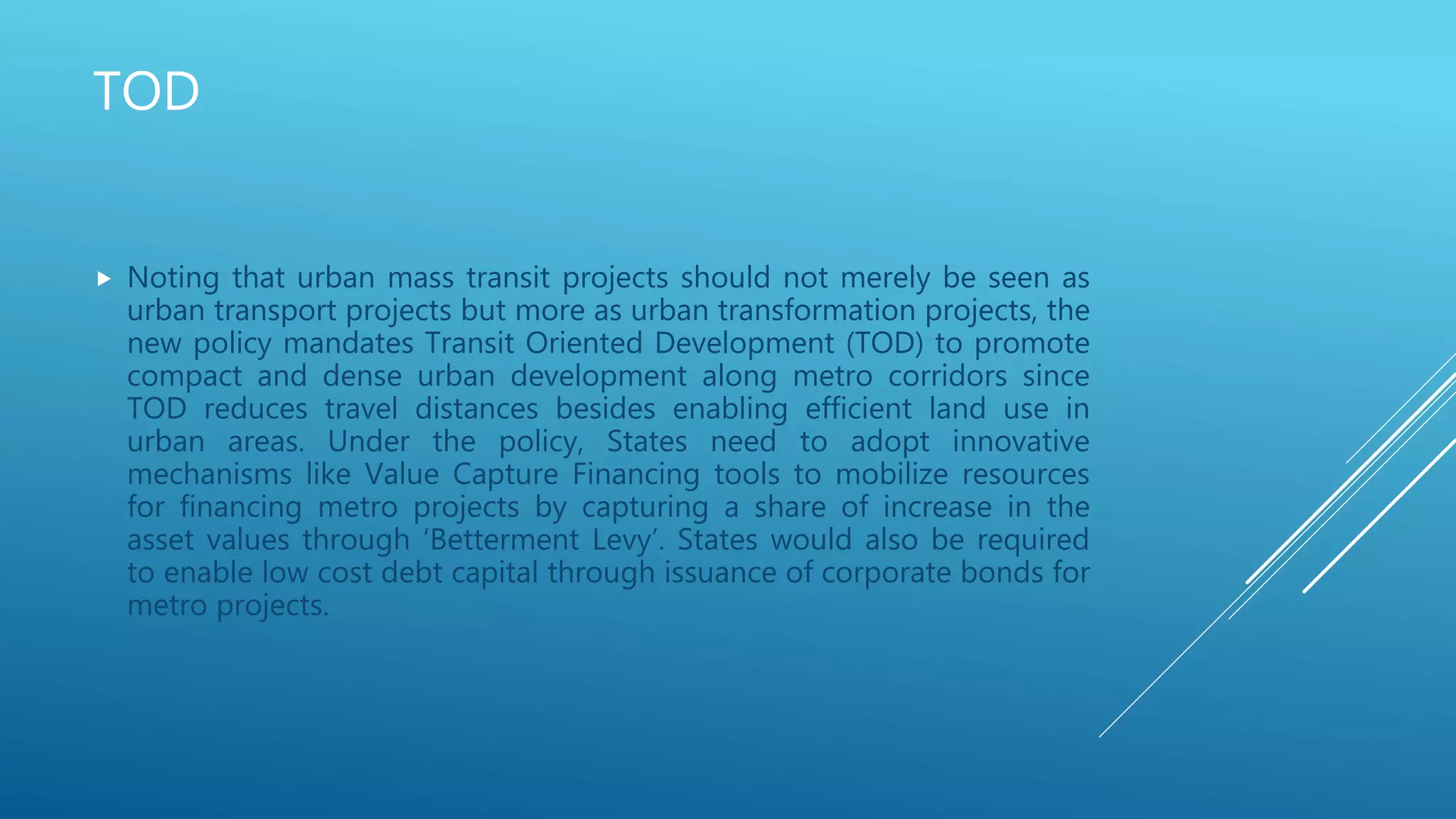 New metro rail policy 2017 | PPTX