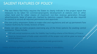 New metro rail policy 2017 | PPTX