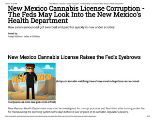 Marijuana Corruption in New Mexico - Licenses Come Under Fed's Eyes | PPT