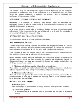 COMPUTER AIDED FORMULATION DESIGN EXPERT SOFTWARE CASE STUDY | PDF