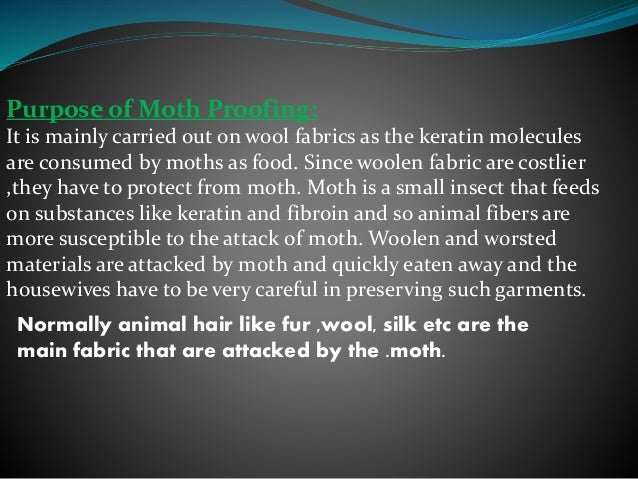 moth proofing of textile material