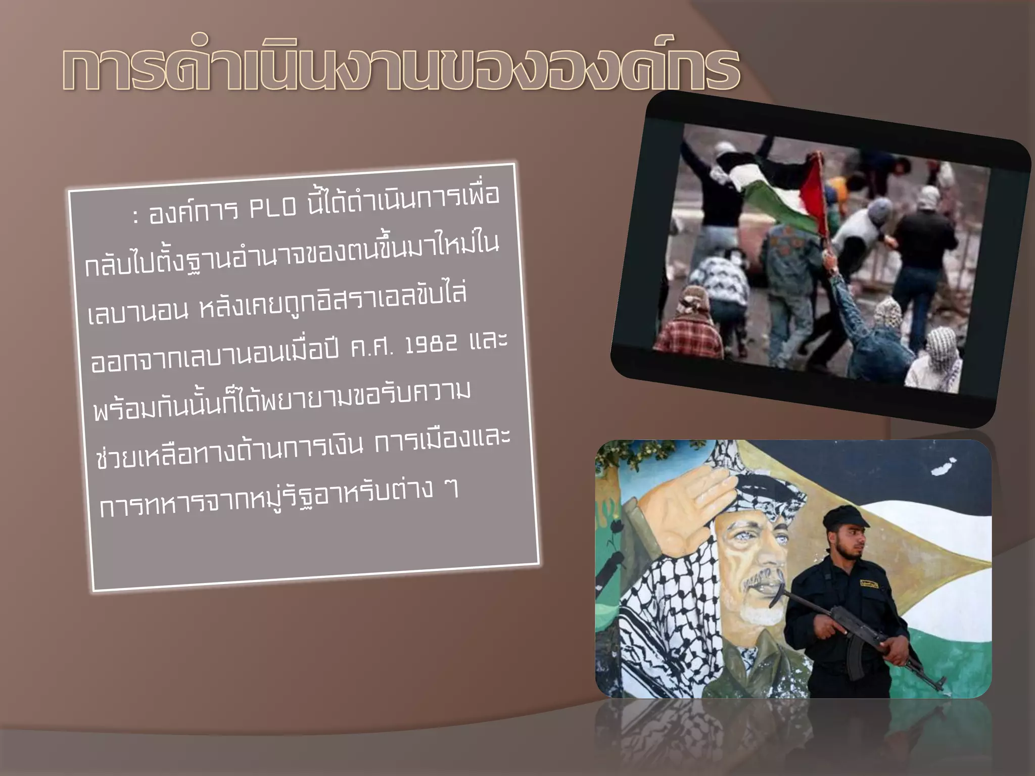 PLO Palestine Liberation Organization องค์กรปลดปล่อยปาเลสไตน์ | PPT