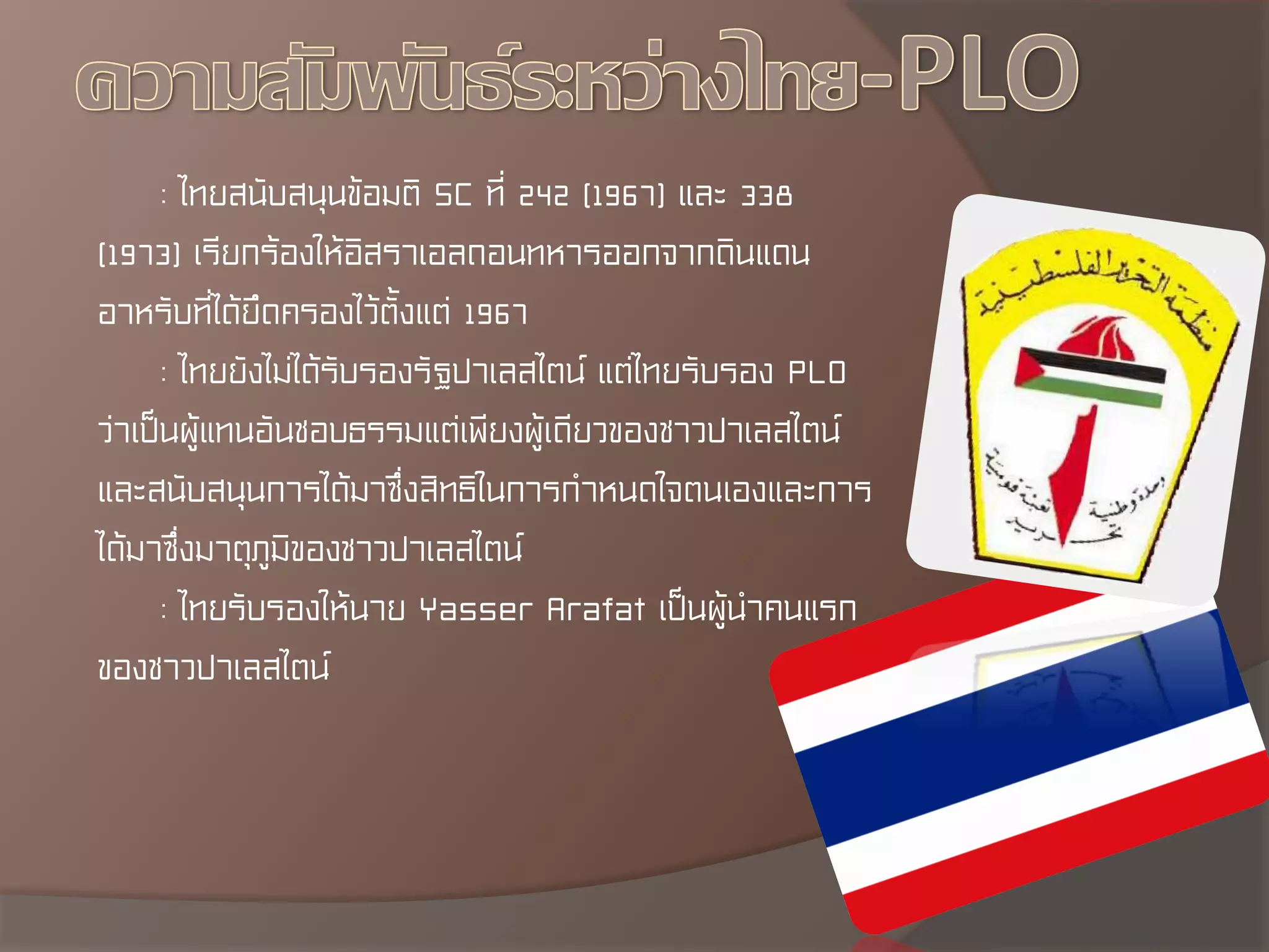 PLO Palestine Liberation Organization องค์กรปลดปล่อยปาเลสไตน์ | PDF