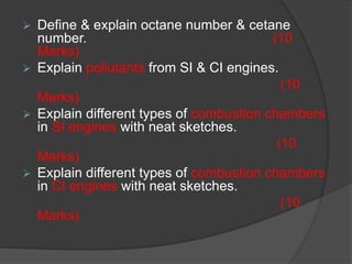 COMBUSTION IN S I & C I ENGINES | PPTX