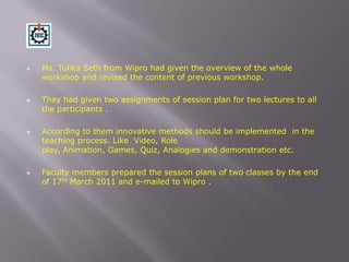 faculty empowerment program organised by Wipro at IEC Group of ...