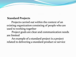 Types and dimensions of project | PPTX