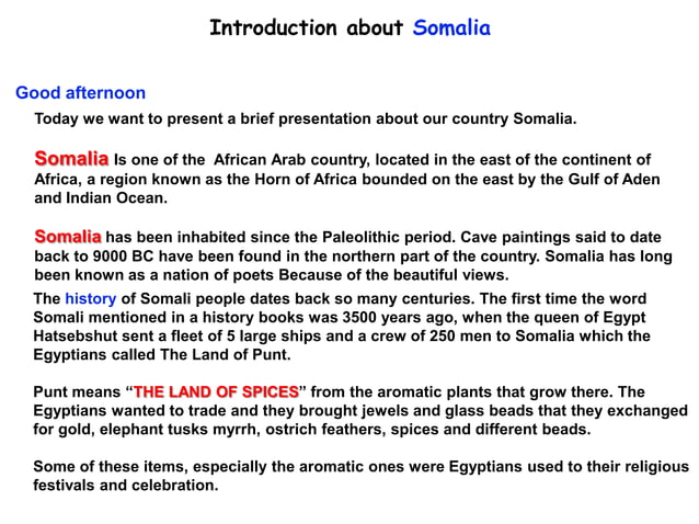 Presentation about Somalia | PPTX