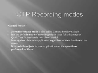 QTP Presentation | PPTX