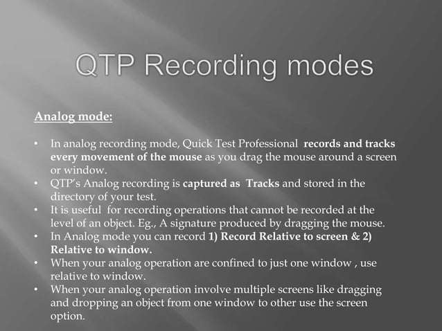 QTP Presentation | PPT