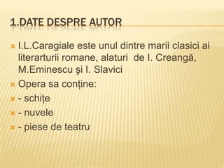 Doua loturi , de I.L.Cargiale | PPTX