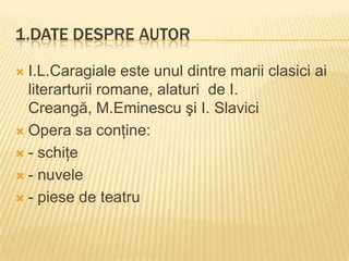 Doua loturi , de I.L.Cargiale | PPTX