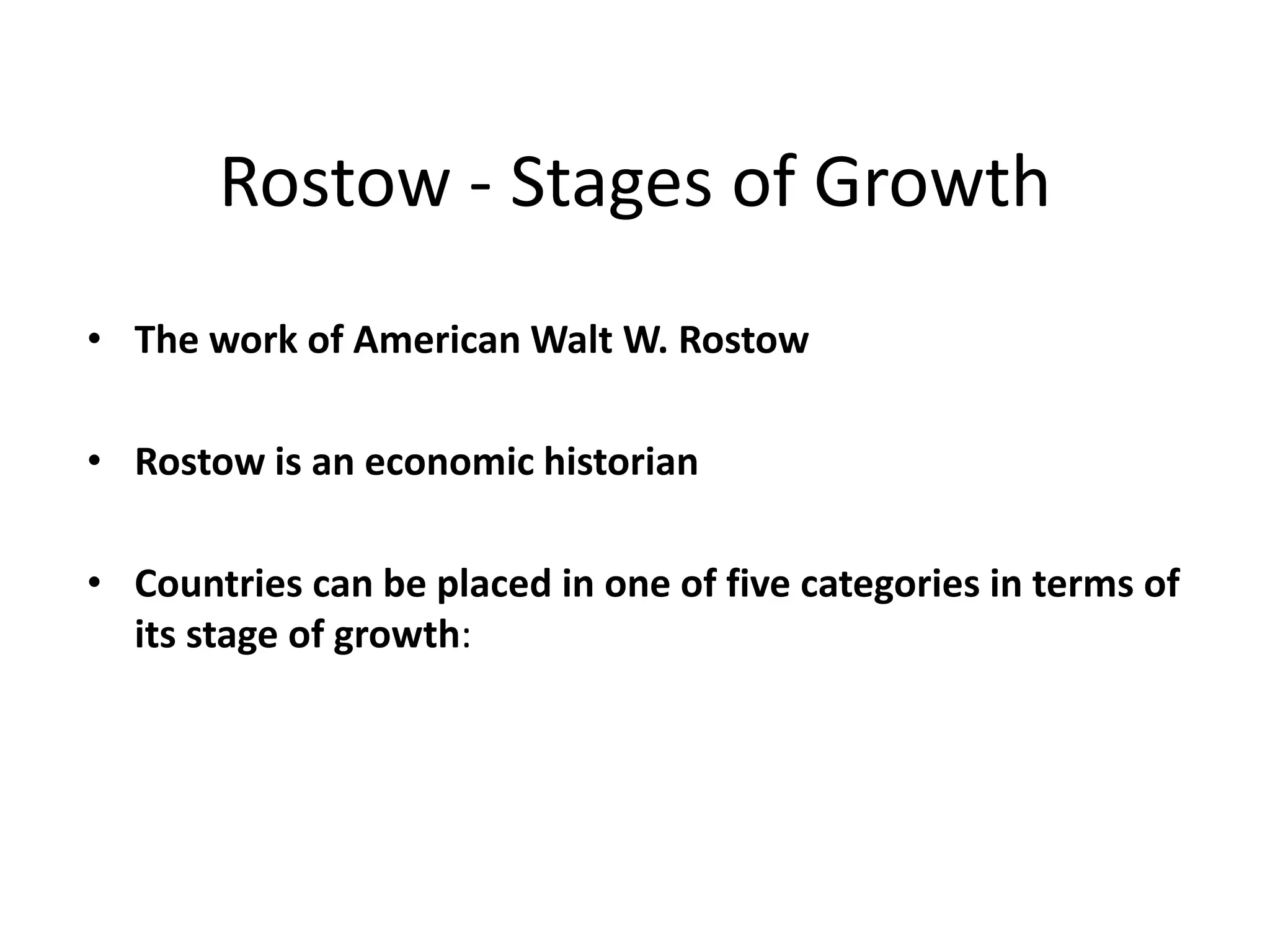 rostow stages of growth | PPTX