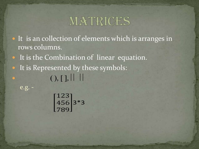 presentation on matrix | PPTX