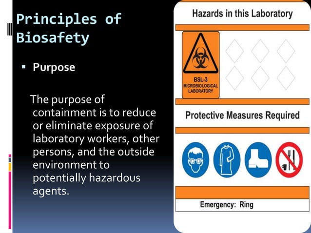 Biosafety and ethics in Molecular biology laboratory | PPTX | First Aid ...