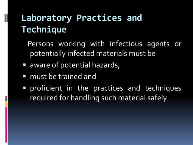 Biosafety and ethics in Molecular biology laboratory | PPTX | First Aid ...