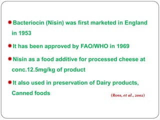 Nisin Biotechnological production and Applications | PPTX