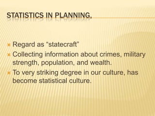 statistics in planning | PPTX