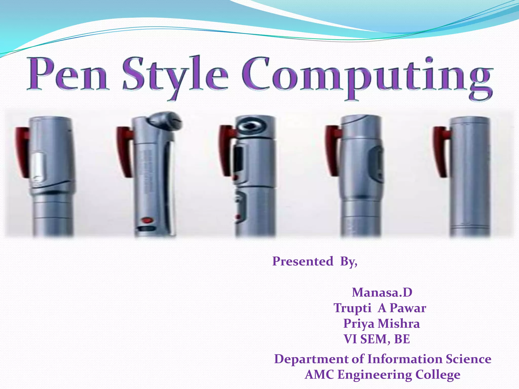 5 pen pc technology (pen style computing) | PPT