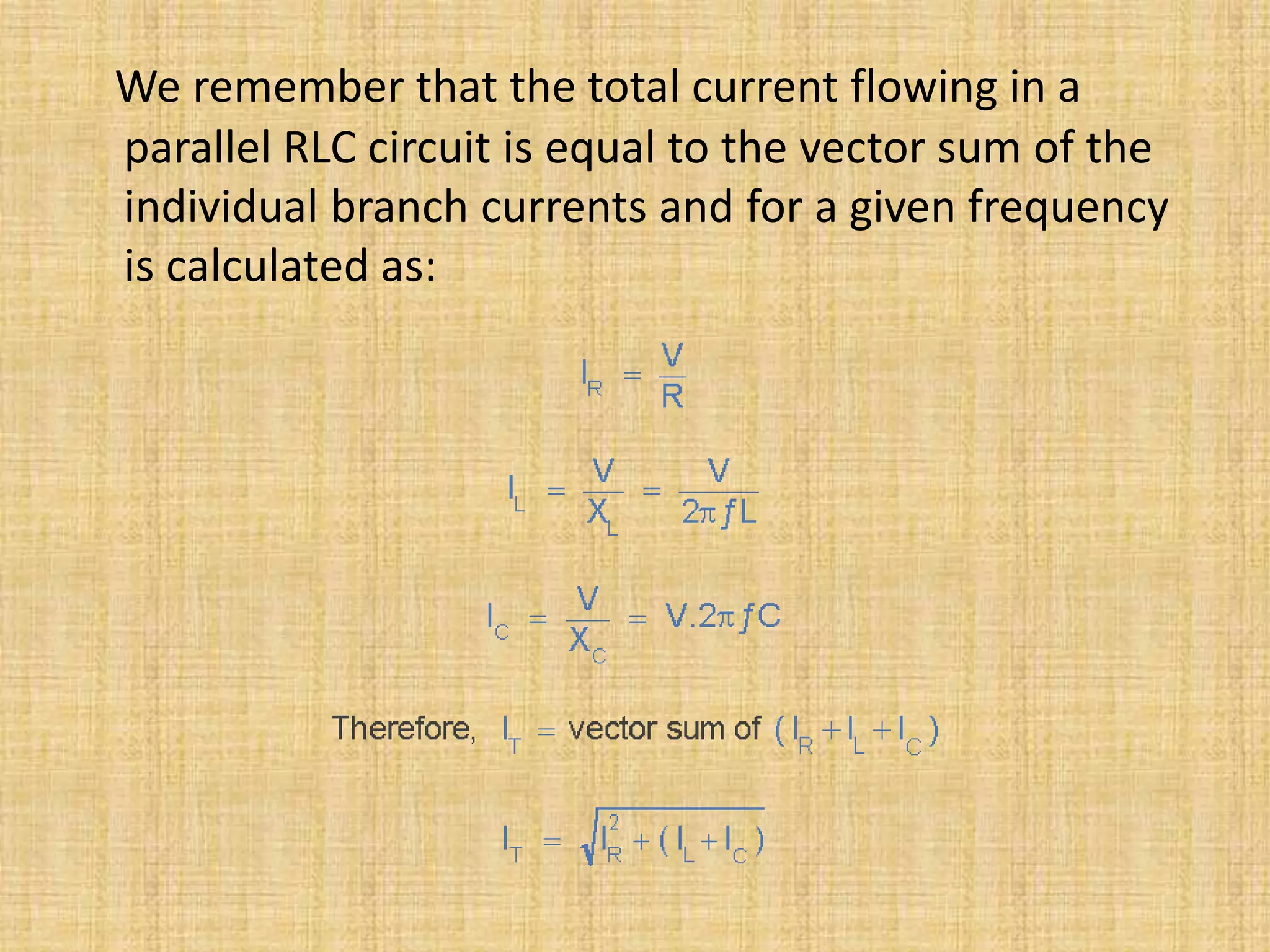 Resonance in parallel rlc circuit | PPTX
