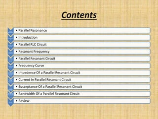 Resonance in parallel rlc circuit | PPTX
