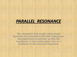 Resonance in parallel rlc circuit | PPTX