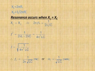 Resonance in parallel rlc circuit | PPTX